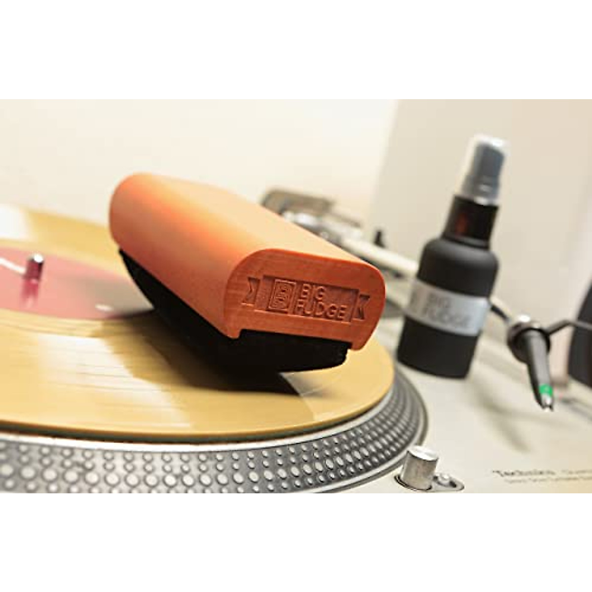 Big Fudge Vinyl Record Cleaning Kit - Complete 4-in-1 - Includes Ultra-Soft Velvet Record Brush, XL Cleaning Liquid, Stylus Brush and Storage Pouch! Will NOT Scratch Your Records! …