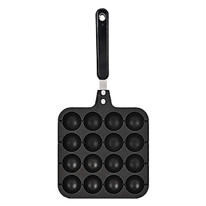 Takoyaki Grill Pan Plate, Non-Stick Solid Takoyaki Tray with 4 Baking Needle for Takoyaki and Round Pancakes