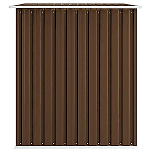 Festnight Garden Storage Shed with 4 Vents Metal Steel Double Sliding Doors Outdoor Tood Shed Patio Lawn Care Equipment Pool Supplies Organizer Brown 101.2 x 80.7 x 70.1 Inches (W x D x H)
