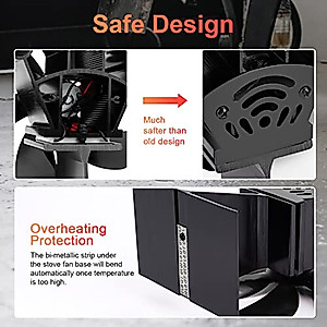 LAMA Heat Powered Stove Fan, 7 Blades Fireplace Fan with Designed Silent Operation, Upgrade Designed Motors Non-Electric Stove Fan for Wood Burning Stove/Pellet/Log Burner (Include Thermometer)