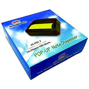 4A Pop-Up Note Dispenser, Black, Work with Sticky Pop-Up Notes, for 100 Sheets 3x3 Notes, 1 Dispenser/Pack, 4A PSS 7