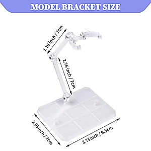 POMER Action Figure Stand, 5 Pcs Transparent Assembly Action Figure Display Holder Base Model Support Stand Compatible with 6" HG/RG/SD Gundam 1/144 Toy with Screwdriver