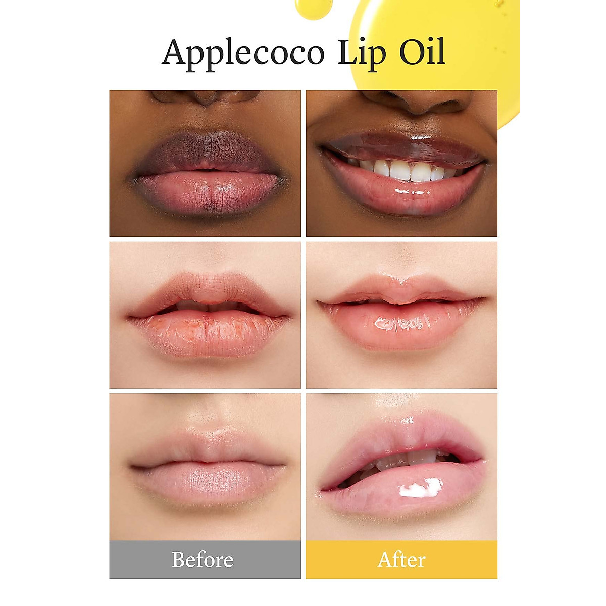NOONI Vegan Appleseed Lip Oil - Applecoco | Long-Lasting, Moisturizing, Plumping, Revitalizing for Dry Lips, Waterproof, No Peel Off, Korean Tint, Valentine Day Gifts, 0.12 FL Oz