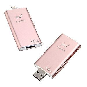 Flash Drive for iPhone iPad, iConnect[USB 3.0] [Apple MFi Certified] Apple FlashDrive Mobile storage with Lightning connector for iPhone, iPad, iPod Mac and Computer (16GB) (Rose Gold)