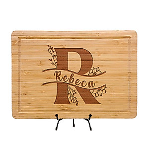 Custom Monogrammed Gifts for Christmas, Personalized Cutting Board, Charcuterie Board, Letter A-Z Engraved, Special Gift for Women, Men, Her, Him, Monogram Letters for Mom, Grandma, Made in USA