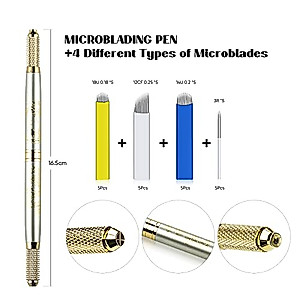 Mokohoa Microblading Kit, Microblading Supplies Kit with Microblade Eyebrow Pen Micro Blading Eyebrows Kits Eyebrow Mapping Kit for Beginners & Artist