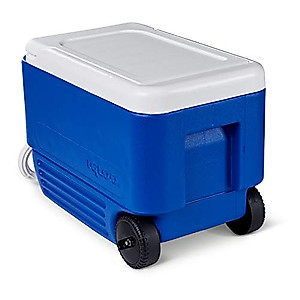Igloo 38 Quart Wheelie Cooler,blue (22.875”L X 12.875”W X 15.875”H)