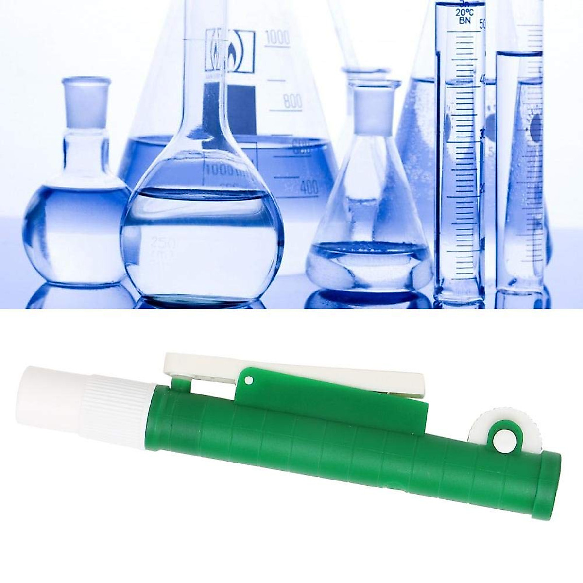 Pipette Pipet Pump, 10ml Green Pipette Pump Filler for Disposable Plastic and Glass Pipettes