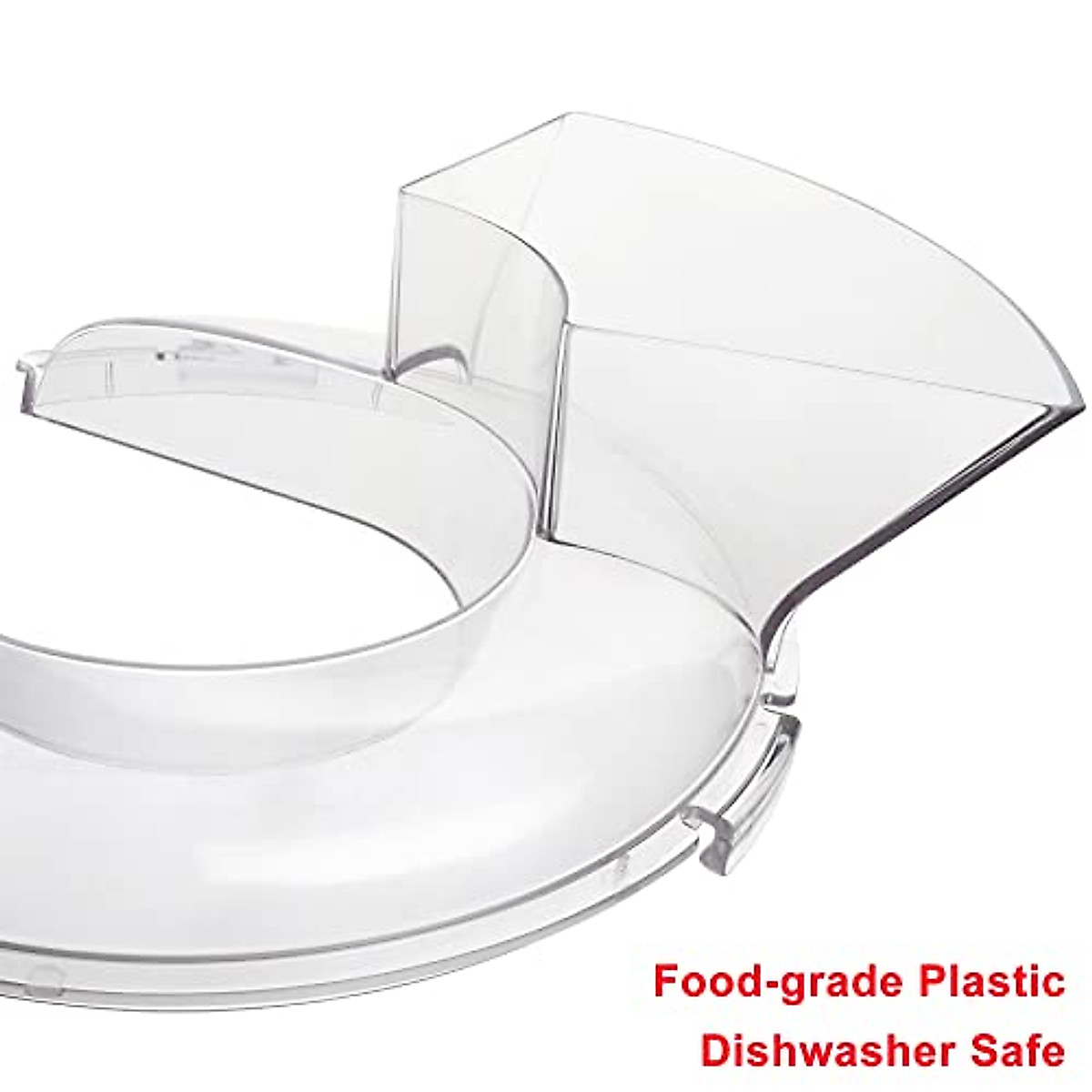 FIRJOY Pouring Shield for KitchenAid 4.5 and 5 Quart Stainless Steel Bowls ONLY - Secure Fit Splash Guard Accessory for KitchenAid Tilt-Head Stand Mixers (Clear)