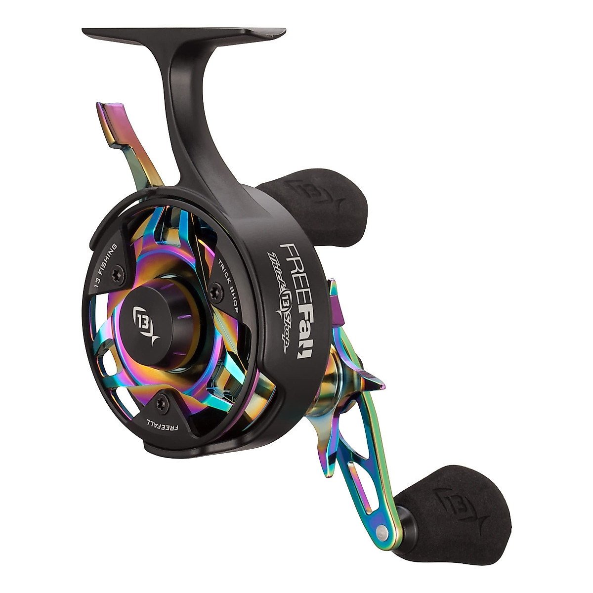 13 FISHING - Freefall Carbon - Trick Shop Edition 2022 - Inline Ice Fishing Reel - 2.5:1 Gear Ratio - Right Hand Retrieve - BBCFFTS222.5-RH