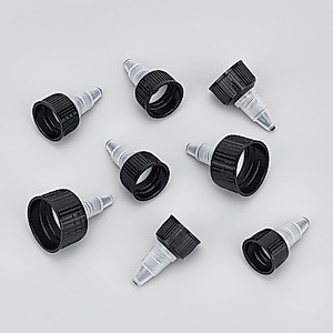 BENECREAT 48PCS 4 Sizes Natural Twist Bottle Cap Black Squeeze Bottle Replacement Caps for Glue Dispensing Bottles, Crafts Repair and Art