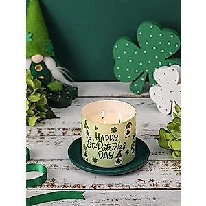St. Patrick’s Day Candle, Luck Eucalyptus Mint Scented Candle, Large 3 Wicks, 14 oz