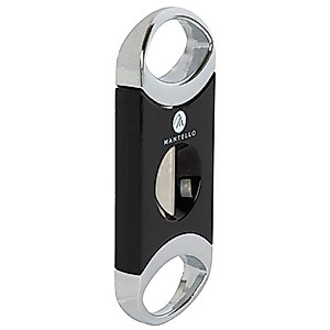Mantello V-Cut Cigar Cutter Gloss Black in Gift Box
