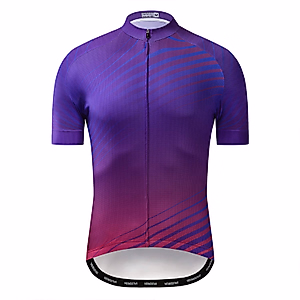 JPOJPO Cycling Jersey Men Short Sleeve Bike Shirt with Pockets Bicycle Clothing L