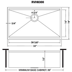 Ruvati 32-inch Workstation Ledge Undermount 16 Gauge Stainless Steel Kitchen Sink Single Bowl - RVH8300