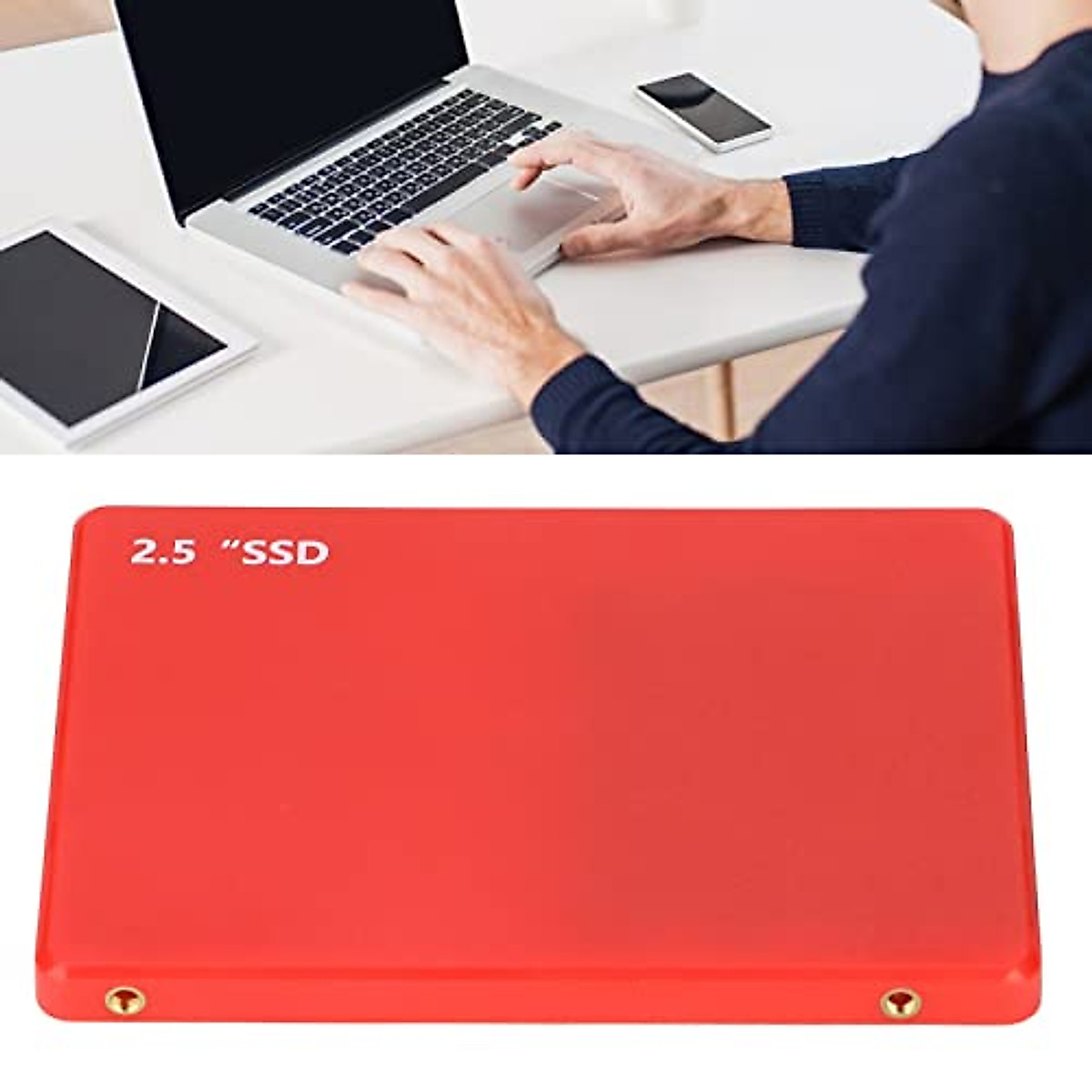 2.5 Inch SATAIII Internal SSD Red Laptop SSD 1500G Improve Performance for Home Office Computers (512GB)