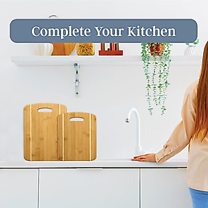 Totally Bamboo Two-Piece Striped Bamboo Cutting Board Set, 13" x 9-1/2" and 11" x 8-1/2"