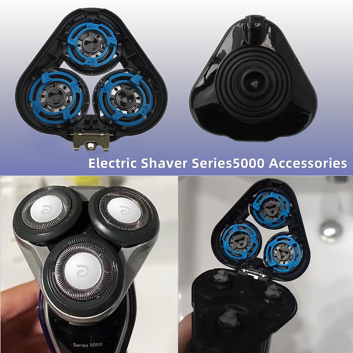 SH30/52 Replacement Complete Shaver Head for Philips Norelco S1560 Shaver Series and S738 Fit for Philips Norelco Models PT724/41, PT729/41, S738/17