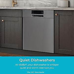 Kenmore 24" Built-In Stainless Steel Tub Dishwasher with EasyFlex 3rd Rack, SmartWash, UltraWash Plus, TurboDry, and Adjustable Rack, Energy Star Certified, Fingerprint Resistant Stainless Steel