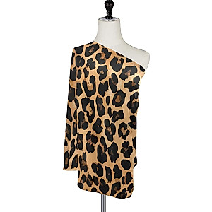 Leopard Skin Baby Car Seat Covers Canopy Nursing Cover Breastfeeding Scarf Soft Breathable Stretchy Coverage Infant Stroller Cover Multi Use for Boys Girls Babies