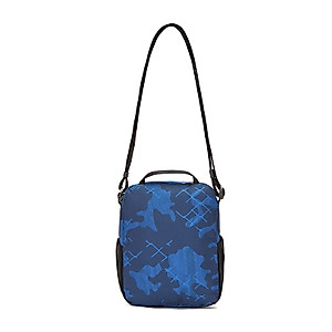 PacSafe Vibe 200 7.5 Liter Anti Theft Compact Travel Shoulder Bag-Fits 10.5 inch Tablet, Blue Camo