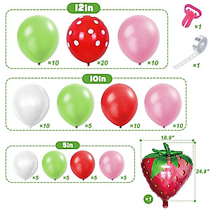 Vansolinne Strawberry First Birthday Decoration Berry First Birthday Party Set Balloons Backdrop Sweet One Party Supplies Photo Backdrop Banner Balloons Garland Decor Kit Party Decorations Supplies