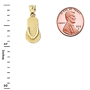 Elegant 14k Yellow Gold Flip Flop Charm Pendant