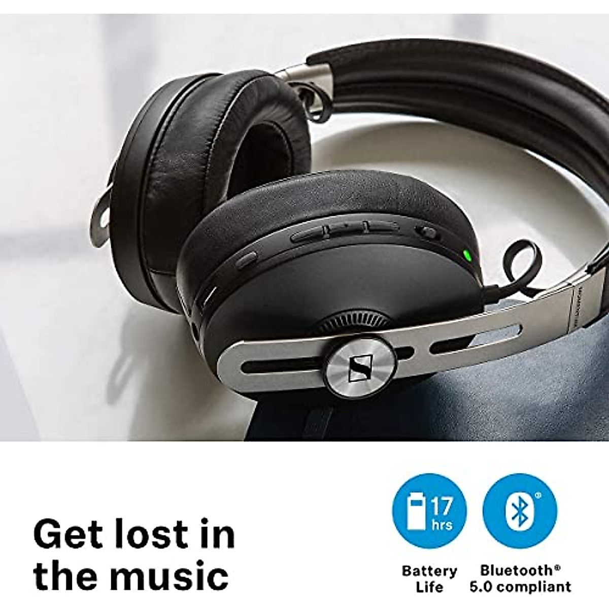 Sennheiser Momentum 3 Wireless Noise Cancelling Headphones with Alexa, Auto On/Off, Smart Pause Functionality and Smart Control App, Black Black (Renewed)