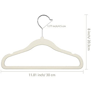 GoodtoU Kids Velvet Hangers,30 Pack Baby Hangers for Closet Non Slip Velvet Clothes Hangers Coat Hangers for Toddler Children Infant Hanger (Ivory 30Pack)