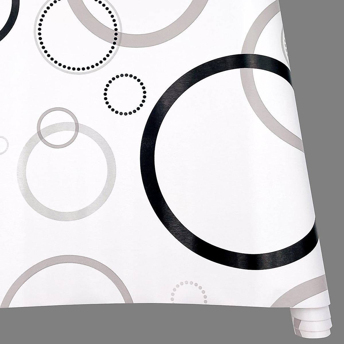 Yifely Black Gray Circles Removable Shelf Drawer Liner Dustproof Furniture Paper 17.7 Inches by 9.8 Feet