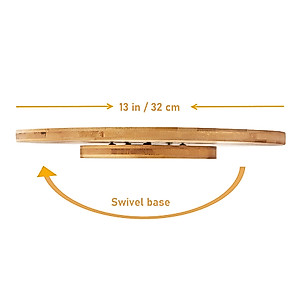 Lazy Susan Cheese Board with Cutlery Premium Bamboo Turntable Charcuterie Board - Unique Rotating Cheese Wine Pairing Platter Gift Set