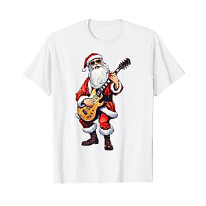 Santa Electric Guitar Christmas Santa Claus Guitarist T-Shirt