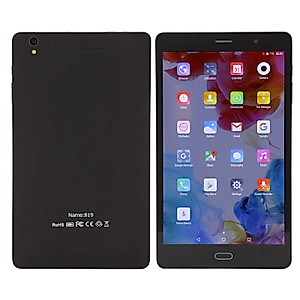 Vikye 8 Inch Tablet, 1920x1200 Resolution Dual SIM 4GB RAM 64GB ROM 4G LTE Dual SIM 3 Card Slots Calling Tablet for Game Study (EU Plug Maximum 30W)