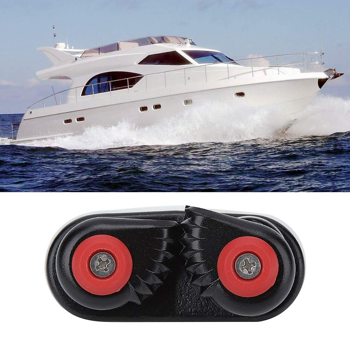 Cleat Cam,Black Aluminum Alloy Rope Buckle Holder Anchor Cam Cleat for Kayak Yacht Boat Accessory Small Block For Kayak kayak accessories sailboat accessories