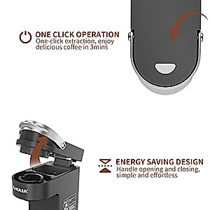 CHULUX Single Serve Coffee Maker, Mini Coffee Maker Compact Coffee Machine, Single Cup Coffee Maker for Kitchen Office Travel Coffee Brewer