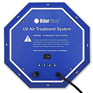OdorStop OS72PRO UV Air Purifier 72W System with Energy Saving Airflow Sensor and 16-in Bulbs