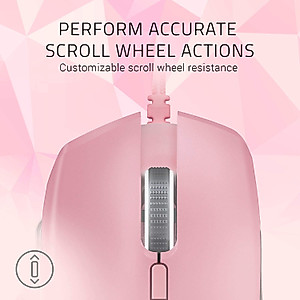 Razer Basilisk Gaming Mouse: 16,000 DPI Optical Sensor - Chroma RGB Lighting - 8 Programmable Buttons - Mechanical Switches - Customizable Scroll Resistance - Quartz Pink
