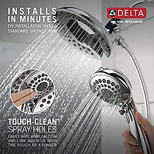 Delta Faucet 5-Spray In2ition Dual Shower Head with Handheld Spray, H2Okinetic Matte Black Shower Head with Hose, Showerheads, Handheld Shower Heads, Magnetic Docking, Matte Black 58480-BL-PK