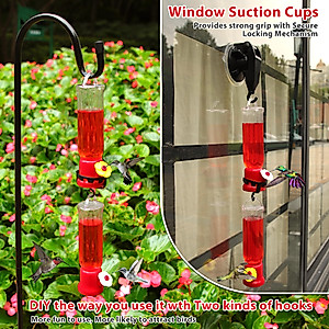 ORIENTOOLS Hummingbird Feeder with Window Hanger- 2pcs Window Bird Feeder, 2.2 oz/Pc Mini Hanging Flower Bird Feeders for Suction Cup
