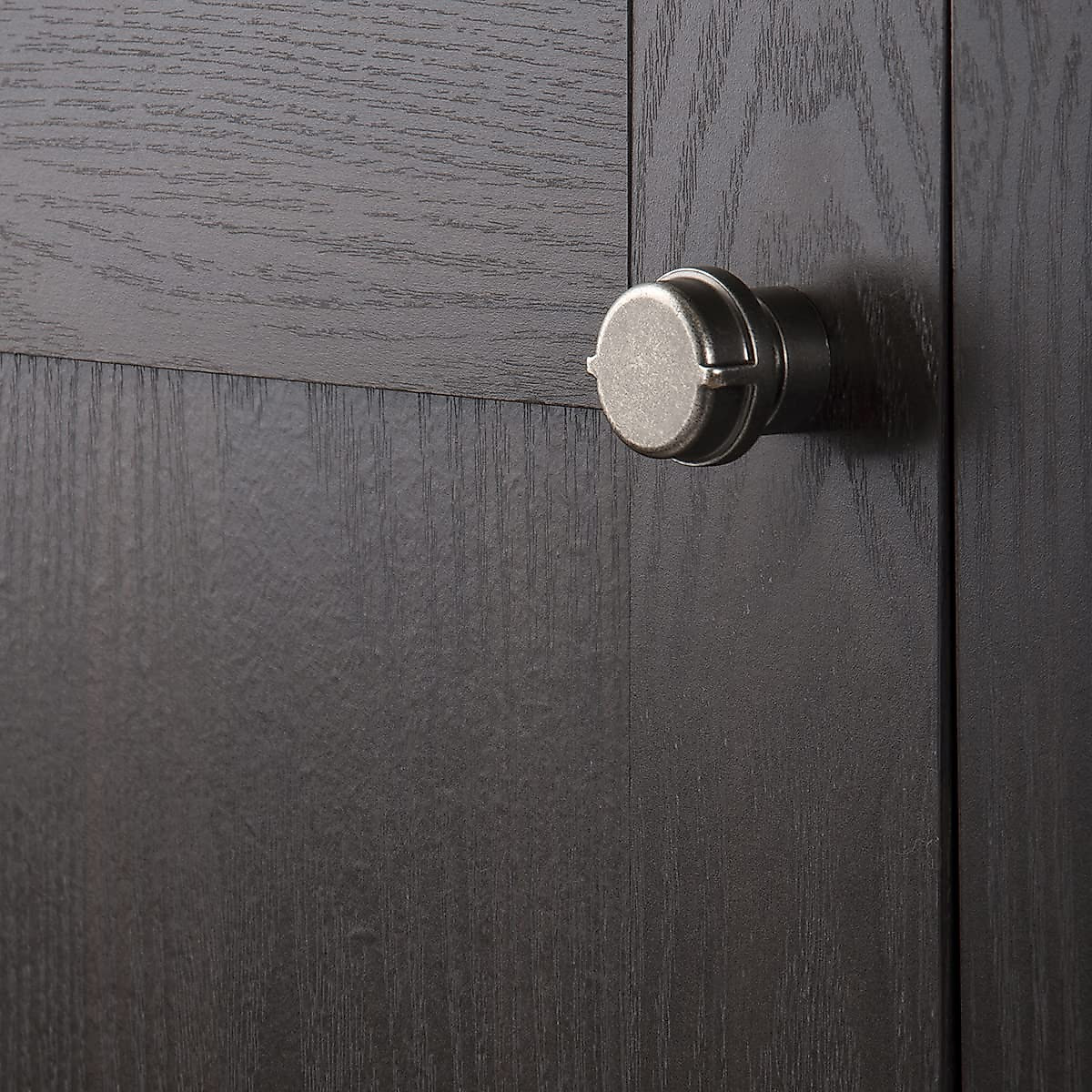 Hickory Hardware Pipeline Collection Knob 1-1/4 Inch Diameter Black Nickel Vibed Finish