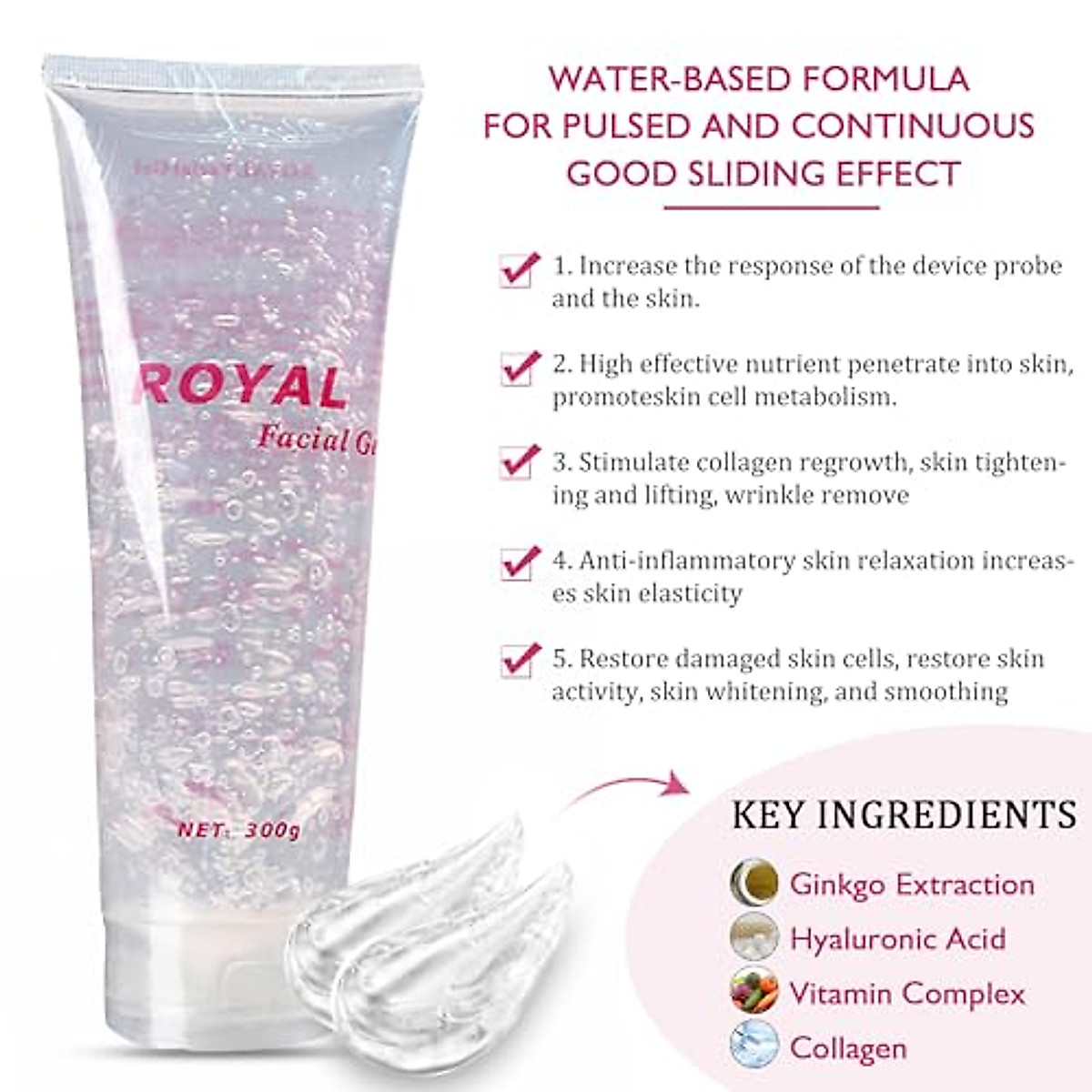 300ML Gel for Facial Machine Used with Radio Frequency Facial Body Skin Care Device