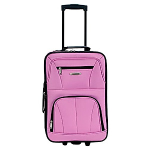 Rockland Fashion Softside Upright Luggage Set, Expandable, Pink, 2-Piece (14/19)