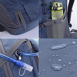 Bseash 40L Waterproof Hiking Camping Backpack,Outdoor Sport Lightweight Daypack Travel Bag for Mountaineering Skiing Climbing Cycling (Blue)