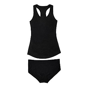 Smart & Sexy Women's Cloud Cotton Comfort Collection Tank Top & Boy Short Sleep Set, BLACK HUE, X-Large