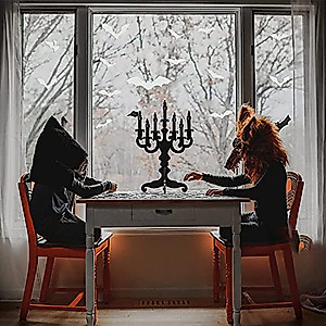 CREATCABIN Halloween Bats Acrylic Mirror Sticker Wall Decal Decoration Removable Self-Adhesive Waterproof for Holiday Party Supplies Home Window Decor 3D DIY (Style 10, 16pcs), Silver