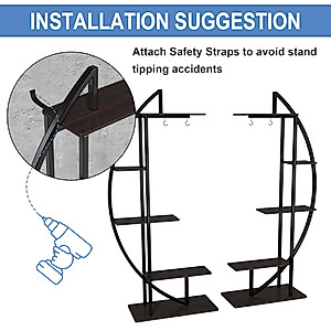 GDLF Tall Plant Stand Large Plant Shelf Indoor 71" Metal flower rack with hanging hook, Improved Taller Design with more space for larger plants (pots up to 10")