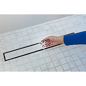 DrainWig Shower Hair Catcher, Disposable Drain Protector, Black and White Versailles, 4 Pack