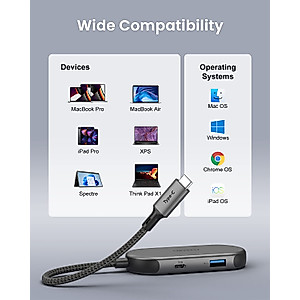 YBW 10Gbps USB C Hub, SAILLIN USB-C Hub with 3 USB 3.1/3.2 Gen 2 Ports and USB C 100W PD Charging Port, Super-Speed Thunderbolt/USB C to USB A Adapter Compatible with MacBook Pro/Air, XPS, and More