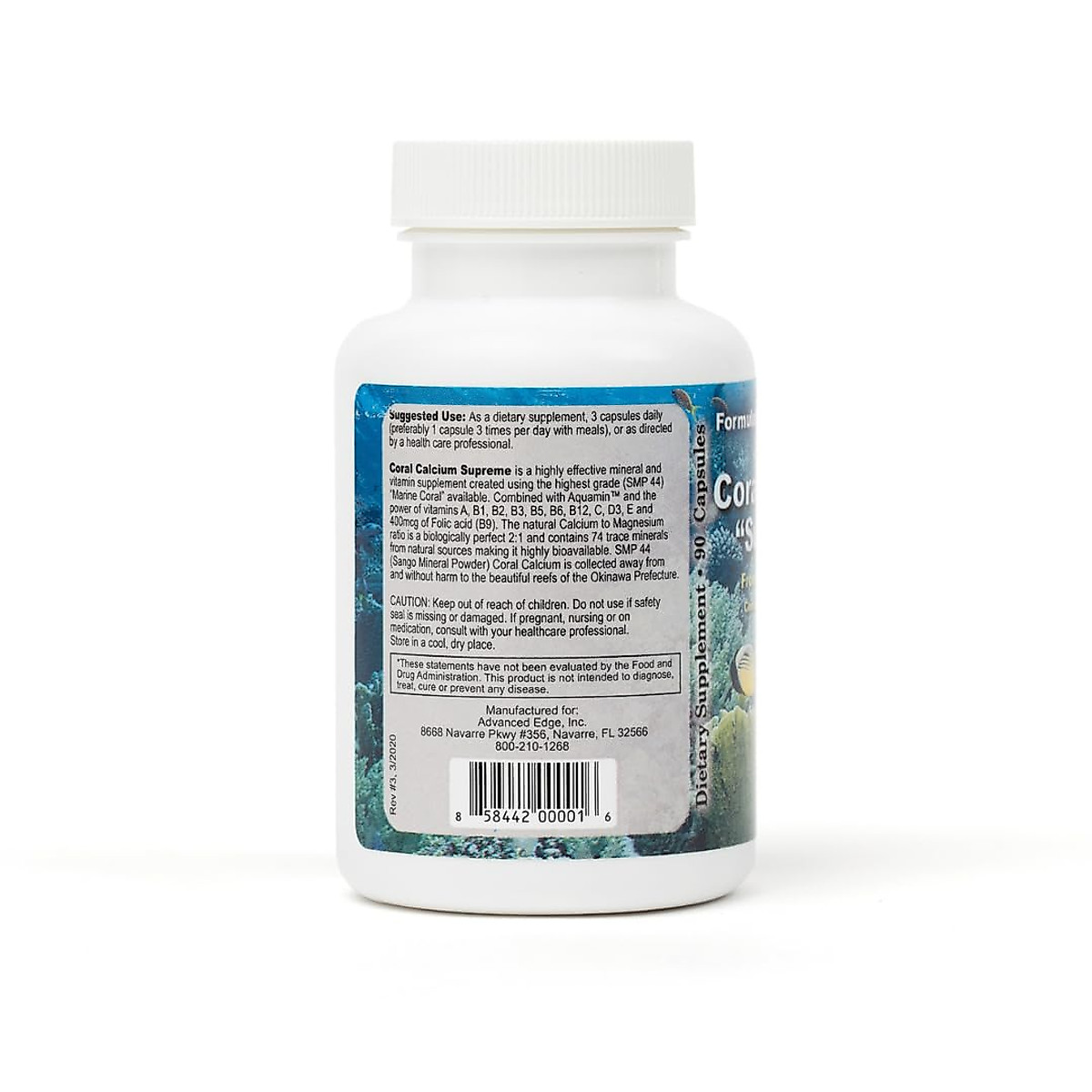 Bobs Best Coral Calcium Supreme I 100% Pure Marine Coral, 74 Trace Minerals I 90 Capsules, Pack of 1