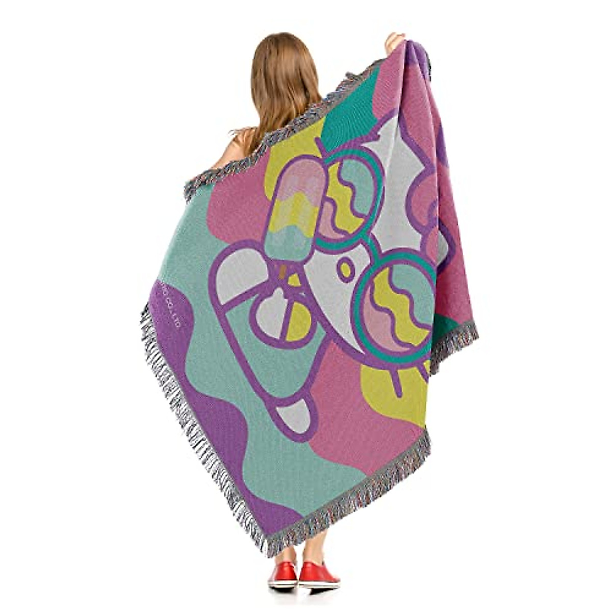 Northwest Woven Tapestry Throw Blanket, 48" x 60", Hello Kitty Cool Kitty